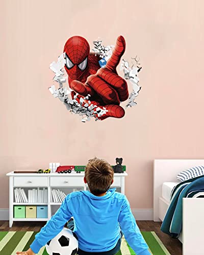 Kids Superhero Wall Decals Spiderman Wall Poster Decal Stickers Wall Decal Peel and Stick for Boys Bedroom Playroom Wall Decor