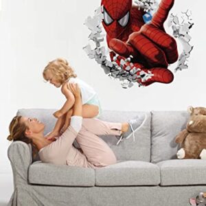 Kids Superhero Wall Decals Spiderman Wall Poster Decal Stickers Wall Decal Peel and Stick for Boys Bedroom Playroom Wall Decor