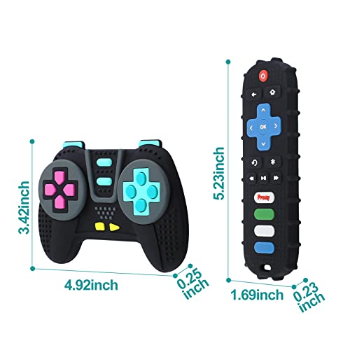 PRONY Silicone Remote Control and Game Controller Teething Toys for Baby 3 Months and Up,Sensory Teether Toys for Toddler Boy and Girl