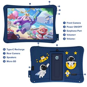 WeTap Kids Tablet Android Tablets丨Android 11 Tablet for Kids 2+32 GB Toddler Tablet 1024x600 IPS Touch Screen Dual Camera WiFi 5.0 Parental Control with Kid-Proof Case (Blue)