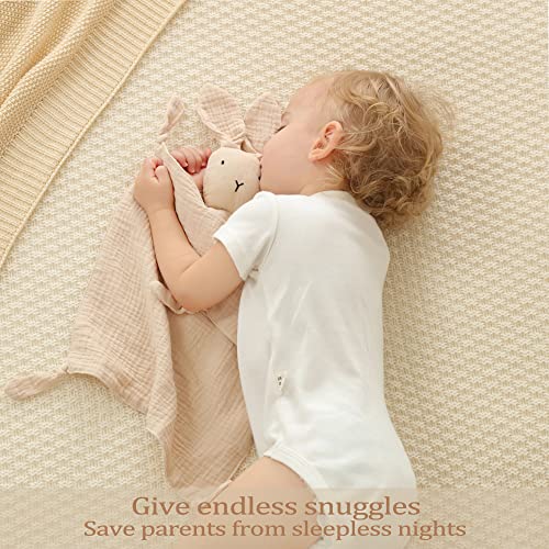 TopNature Security Blanket Loveys for Baby Organic Cotton Muslin Lovey Blanket Baby Gifts