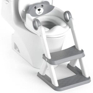 rabb 1st potty training seat, upgrade toddler toilet seat for kids boys girls, 2 in 1 potty training toilet for kids, splash guard anti-slip pad step stool