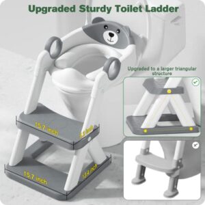 Rabb 1st Potty Training Seat, Upgrade Toddler Toilet Seat for Kids Boys Girls, 2 in 1 Potty Training Toilet for Kids, Splash Guard Anti-Slip Pad Step Stool