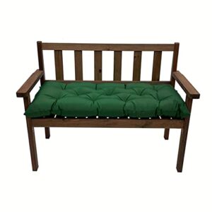 outdoor/indoor waterproof bench cushion,non-slip bench pads with ties swing chair tatami cushion,bench cushions for patio backyard porch garden wicker loveseat furniture (39.4*19.7inch, dark green)