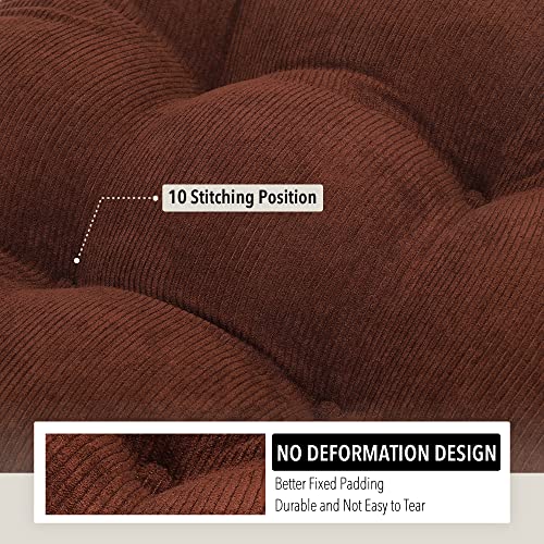 Tromlycs Indoor Rocking Chair Cushion for Rocking Chair Pads Back and Seat Sets with Ties 2 Piece Brown