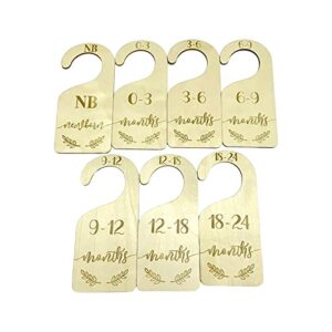 Gazechimp 7Pcs Wooden Baby Closet Dividers Infant Wardrobe Divider Cloth Size Organizers Cloth Organizer Hanger Dividers for Living Room