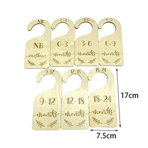 Gazechimp 7Pcs Wooden Baby Closet Dividers Infant Wardrobe Divider Cloth Size Organizers Cloth Organizer Hanger Dividers for Living Room