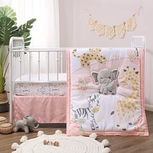 the peanutshell crib bedding set for baby girls, wildest dreams, 3 pieces