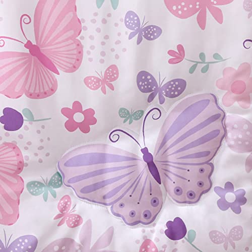 The Peanutshell Crib Bedding Set for Baby Girls, Butterfly Song, 3 Piece Set