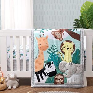 the peanutshell crib bedding set, safari animals, 3 piece crib set