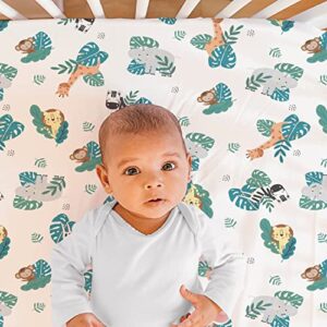 The Peanutshell Crib Bedding Set, Safari Animals, 3 Piece Crib Set