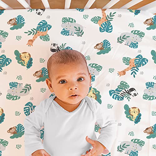 The Peanutshell Crib Bedding Set, Safari Animals, 3 Piece Crib Set