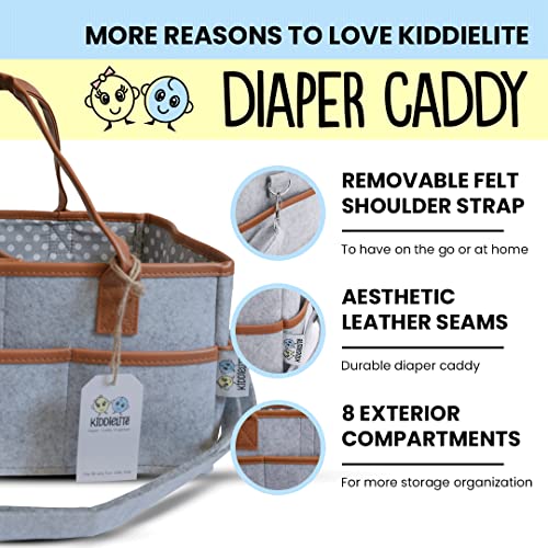 Kiddielite Diaper Caddy Organizer | Baby Diaper Caddy Organizer Car Diaper Caddy | Baby Diaper Caddy | Baby Organizer for Nursery Diaper | Baby Registry Must Haves | Baby Basket Diaper Organizer Caddy