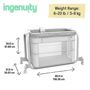 Ingenuity Dream Hero 3-in-1 Co-Sleeping Bassinet and Crib - Constellation (Grey), Unisex, Newborn to 12 Months