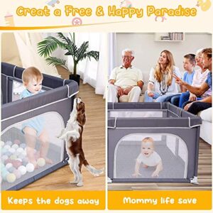 Ronipic Large Playpen for Babies and Toddlers Baby Gate Playpen Outdoor Play Pen Baby Fence Play Area (79"x71"x27")