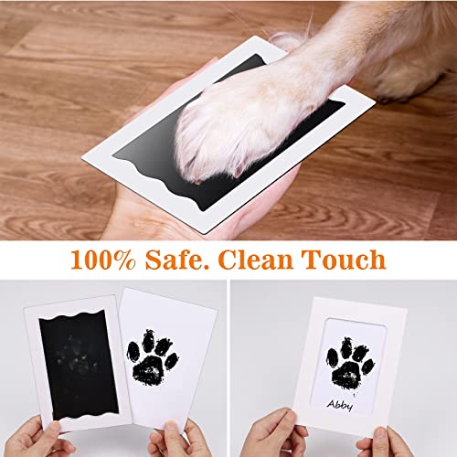 Nabance Paw Print Kit, Dog Nose Print Kit, No Mess Paw Print Stamp Pad for Dogs & Cats, 8Pcs Pet Paw Print Impression Kit with Photo Frames, Clean Touch Ink Pads, Nose Print Stamp Pad for Dogs