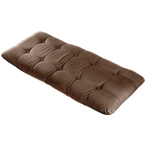 Famvos Tufted Bench Cushions for Patio Furniture, 44x19 inches Outdoor Patio Swing Cushions for Indoor/Outdoor Loveseat Chairs