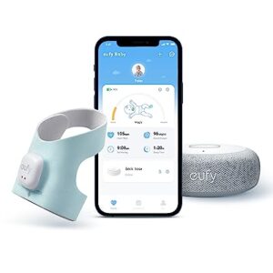 eufy Baby S320 Smart Sock Baby Monitor with 2.4 GHz Wi-Fi, Track Sleep Patterns, Naps, Heart Rate, and Blood Oxygen Levels, Soft and Comfortable, for Babies 0-18 Months, No Monthly Fee