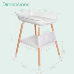 Children of Design Deluxe Diaper Changing Table - Portable Baby Changing Station & Organizer, Nursery Furnitue Tables with Storage Shelf and Changing Pad Included