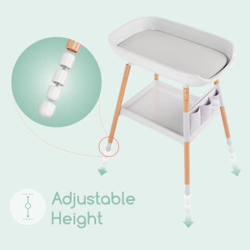 Children of Design Deluxe Diaper Changing Table - Portable Baby Changing Station & Organizer, Nursery Furnitue Tables with Storage Shelf and Changing Pad Included