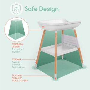 Children of Design Deluxe Diaper Changing Table - Portable Baby Changing Station & Organizer, Nursery Furnitue Tables with Storage Shelf and Changing Pad Included