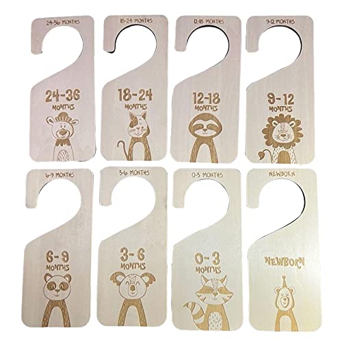 Gazechimp 7 Pieces Baby Closet Dividers Nursery Clothes Organizers Hanging Clothes Dividers Newborn Closet Dividers for Wardrobe Bedroom Closet, Style C