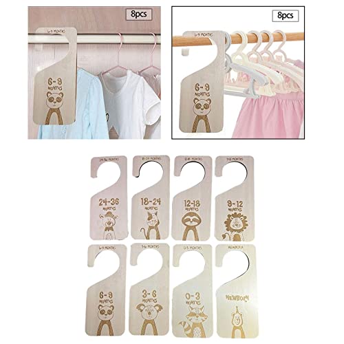 Gazechimp 7 Pieces Baby Closet Dividers Nursery Clothes Organizers Hanging Clothes Dividers Newborn Closet Dividers for Wardrobe Bedroom Closet, Style C