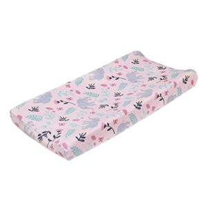 carter's floral elephant pink super soft changing pad cover