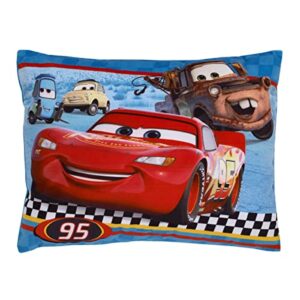 disney cars radiator springs blue and red lightning mcqueen and tow-mater decorative toddler pillow