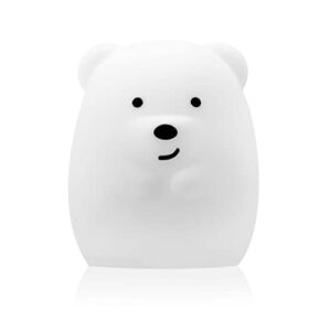 lumipets animal kids night light, silicone nursery light for baby and toddler, squishy night light for kids room, animal night lights for girls and boys, kawaii lamp (junior bear)