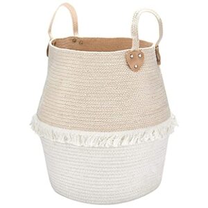 mjwdp basket woven storage basket laundry basket cotton blanket organizer baby nursery containers home decor (color : beige, size : 1)