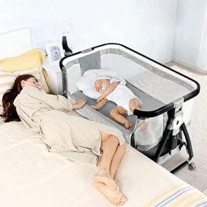 fagoca baby bassinet bedside sleeper, bedside crib easy folding portable crib bassinets for baby/infants