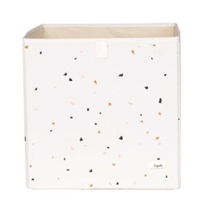 3 sprouts recycled fabric storage cube box container organizer - cream terrazzo