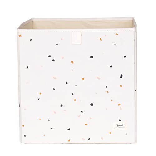 3 Sprouts Recycled Fabric Storage Cube Box Container Organizer - Cream Terrazzo