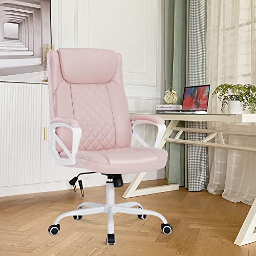 Misolant Executive Chair, Ergonomic Office Chair, Desk Chair, Big and Tall Office Chair, Office Executive Chair Adjustable Height, Comfortable Office Chair, PU Leather Office Chair