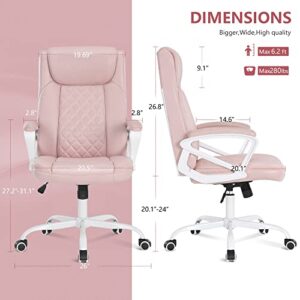 Misolant Executive Chair, Ergonomic Office Chair, Desk Chair, Big and Tall Office Chair, Office Executive Chair Adjustable Height, Comfortable Office Chair, PU Leather Office Chair