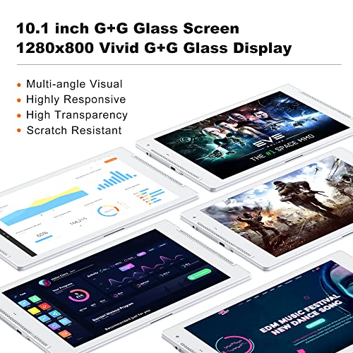 TJD Android 12 Tablet, 10.1 Inch Tablets with Stand, 8GB RAM 128GB ROM 512GB Expandable, HD IPS Screen, Google GMS Tablet, 6000mAh Fast Charge, 8MP Dual Camera, 2.4G/5G WiFi6, IPS HD Touch Screen