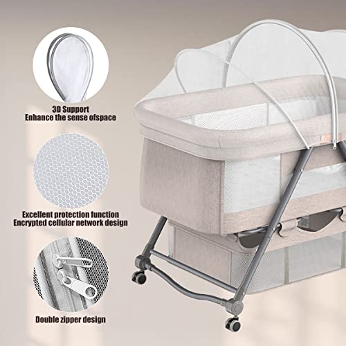 DUOMI Mosquito Net for Bassinet,Portable Bassinet Mosquito Net Cover,Bassinet Net Cover to Keep Pets Out.