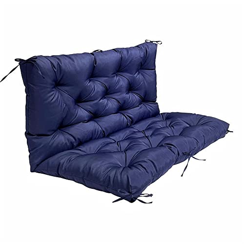 Srutirbo Outdoor/Indoor Swing Replacement Cushions 3 Seater, Waterproof Bench Cushion with Backrest, 40"x40", for Garden Patio Furniture (Nazy Blue)