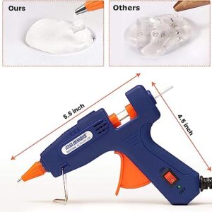 Gluerious Mini Hot Glue Gun with 30 Glue Sticks for Crafts School DIY Arts Home Quick Repairs, 20W, Blue (With Finger tips)