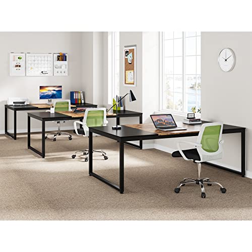 Tribesigns 70.8 Inch Modern Executive Desk, Large Workstation Office Computer Table, Modern Simple Business Study Writing Desk Furniture for Home Office, Black and Brown