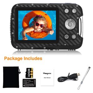 Waterproof Digital Camera,17 FT Underwater Camera 2.8" LCD HD1080P 30MP Kids Video Camcorder with 32G Card and Rechargeable Battery,Point and Shoot Camera for Kids Teenagers Students Gifts