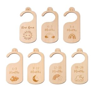 eerkeod baby closet dividers for baby boy clothes, double-sided baby closet size organizers hanger clothing dividers from newborn to 24 months for nursery decor, baby child wardrobe divider