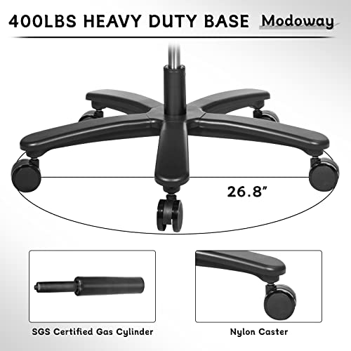 Modoway O205 High Back Office Chair Lumbar Support, Big and Tall Office Chair 400lbs, Computer Desk Chair Adjustable Armrests, Comfortable Chair for Back Pain, Office Conference Room