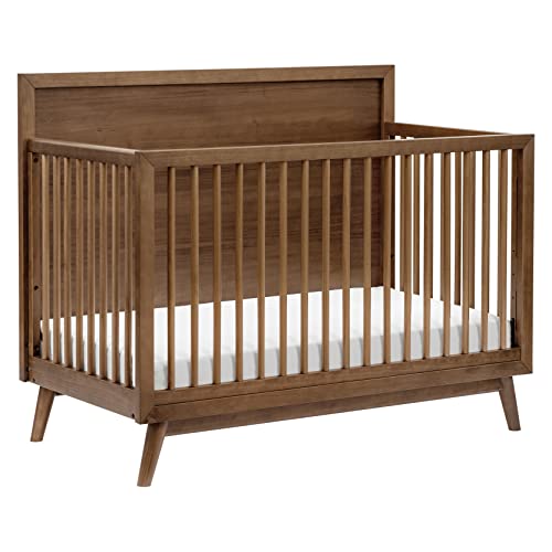 babyletto Palma 4-in-1 Convertible Crib with Toddler Bed Conversion Kit in Natural Walnut, Greenguard Gold Certified