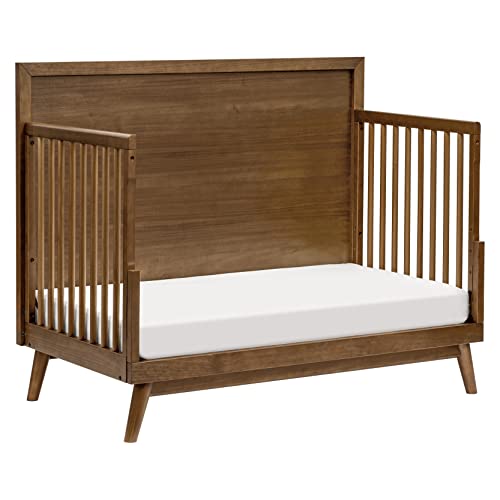 babyletto Palma 4-in-1 Convertible Crib with Toddler Bed Conversion Kit in Natural Walnut, Greenguard Gold Certified