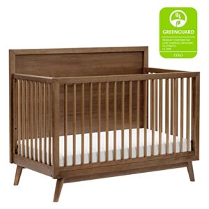 babyletto Palma 4-in-1 Convertible Crib with Toddler Bed Conversion Kit in Natural Walnut, Greenguard Gold Certified