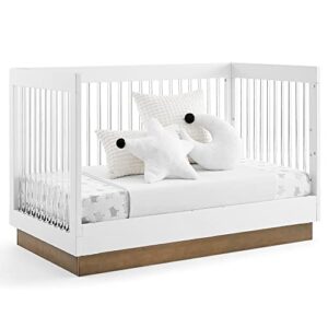 Delta Children James Acrylic 4-in-1 Convertible Crib - Greenguard Gold Certified, Bianca White/Acorn