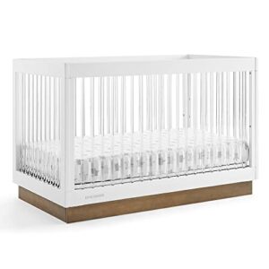 Delta Children James Acrylic 4-in-1 Convertible Crib - Greenguard Gold Certified, Bianca White/Acorn