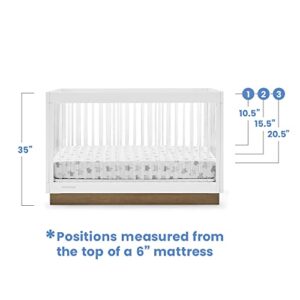 Delta Children James Acrylic 4-in-1 Convertible Crib - Greenguard Gold Certified, Bianca White/Acorn